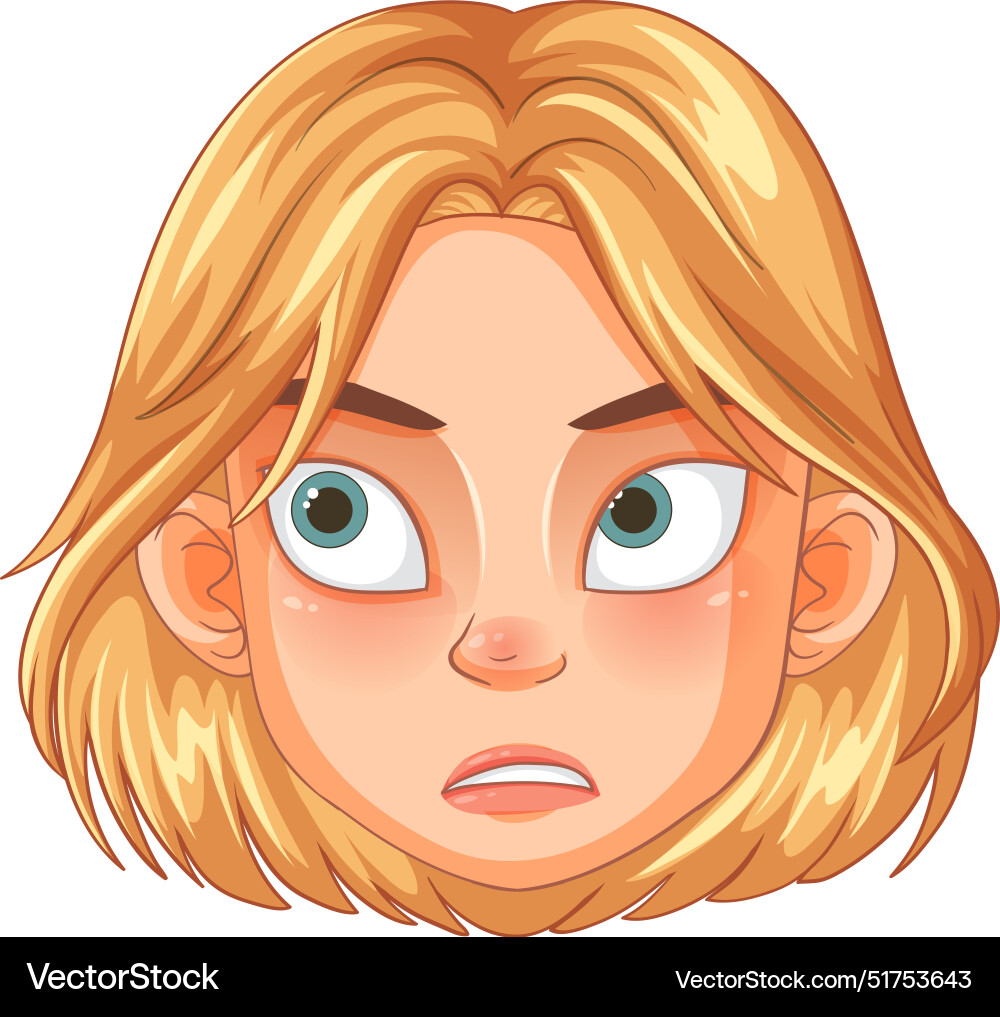 Blonde character with a surprised expression Vector Image