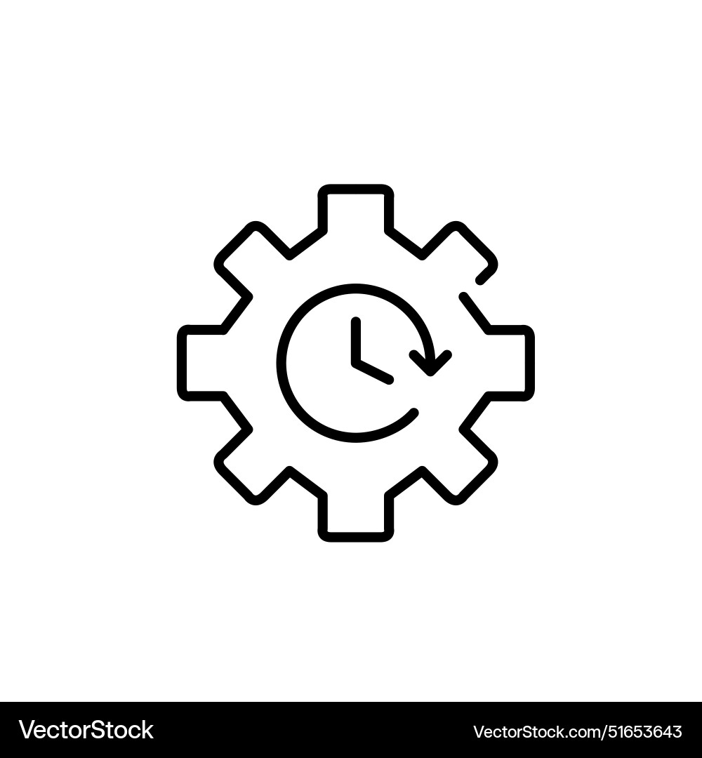 Cogwheel clock and refresh arrow time management Vector Image