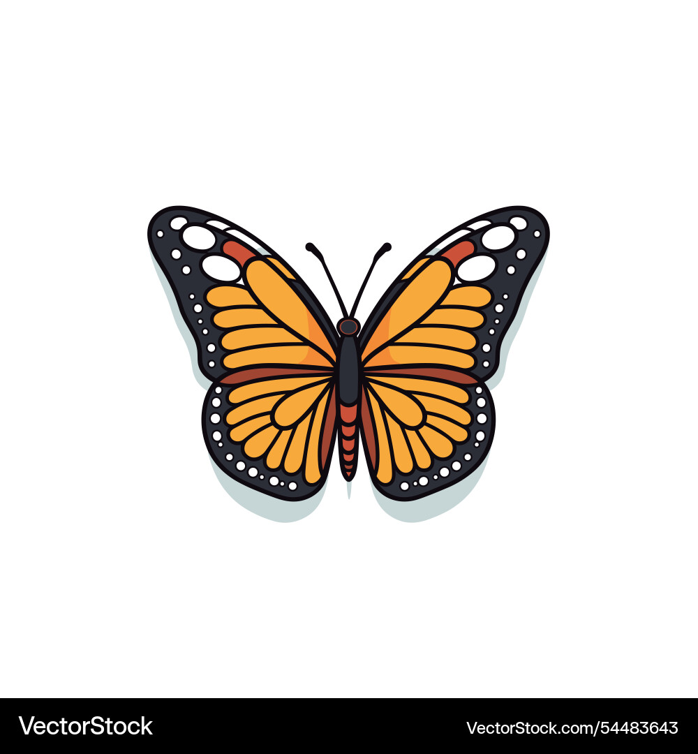Colorful monarch butterfly resting with wings Vector Image