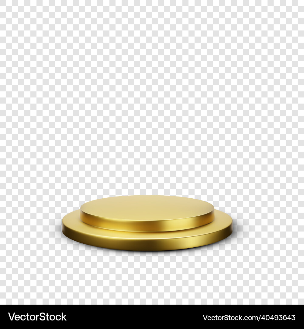 Gold round podium platform isolated Royalty Free Vector