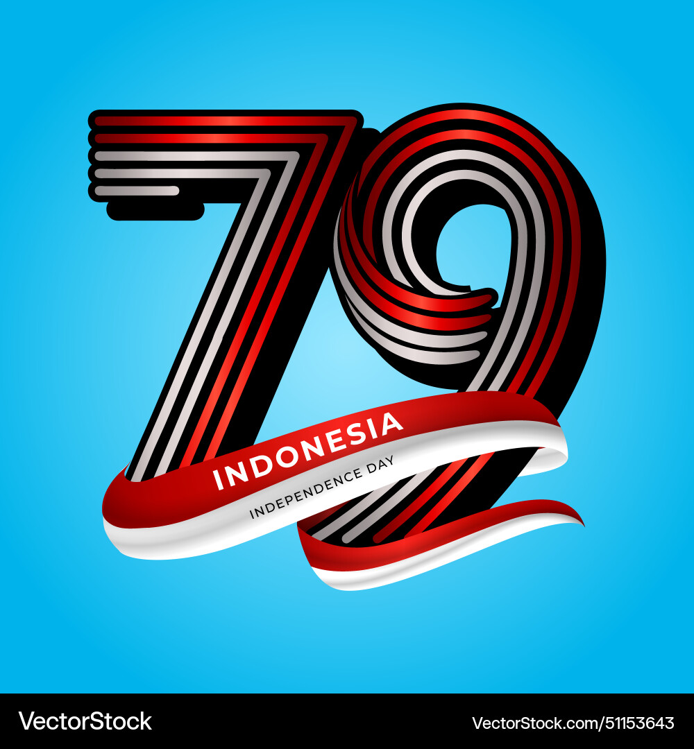 Hut ri ke 79 logo with modern line design Vector Image