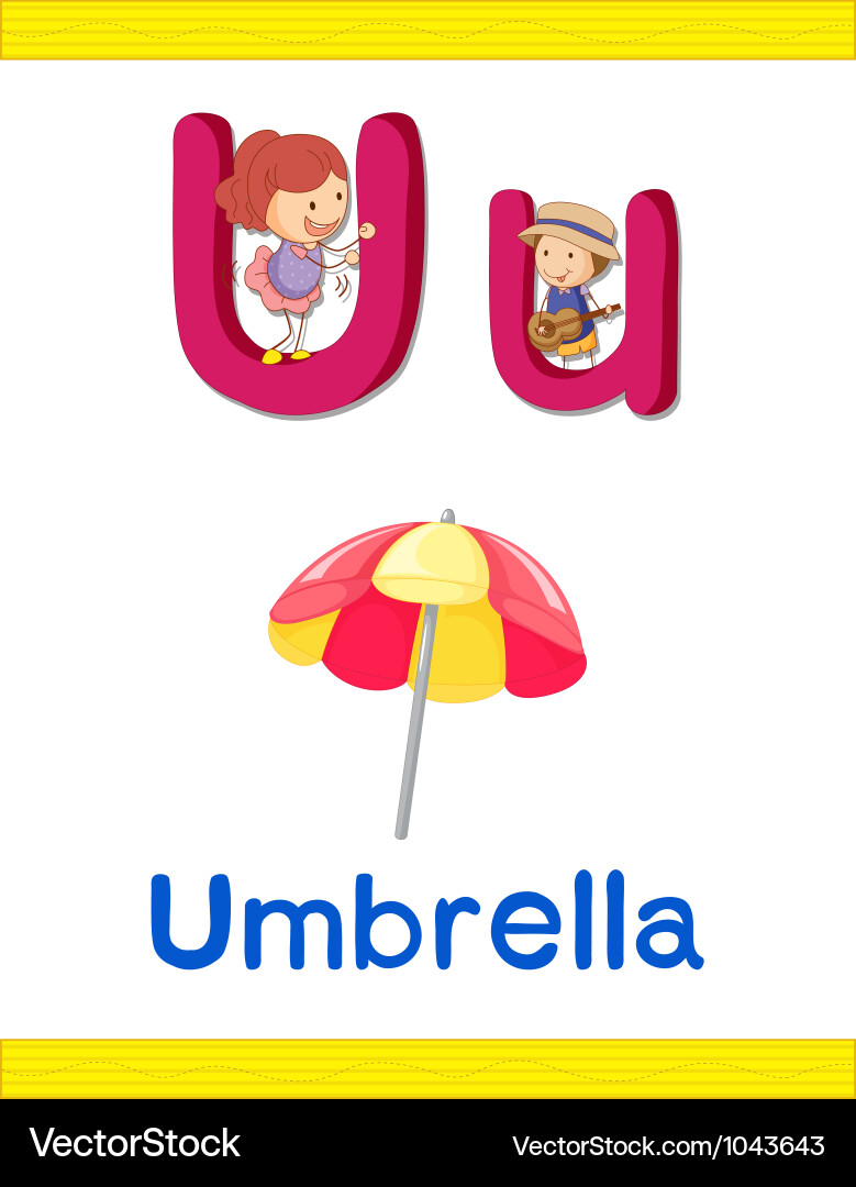 Learning alphabet u Royalty Free Vector Image - VectorStock