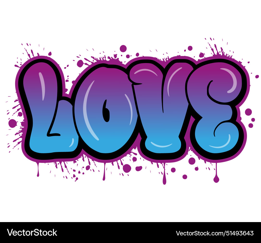 Love graffiti typography art for t shirt design Vector Image