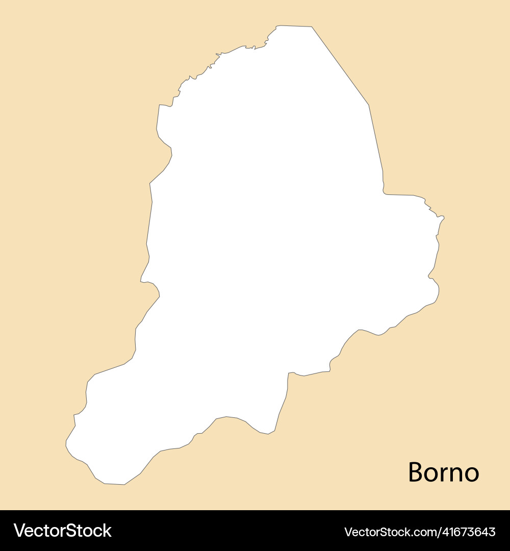 Map of Borno, Nigeria Royalty Free Vector Image