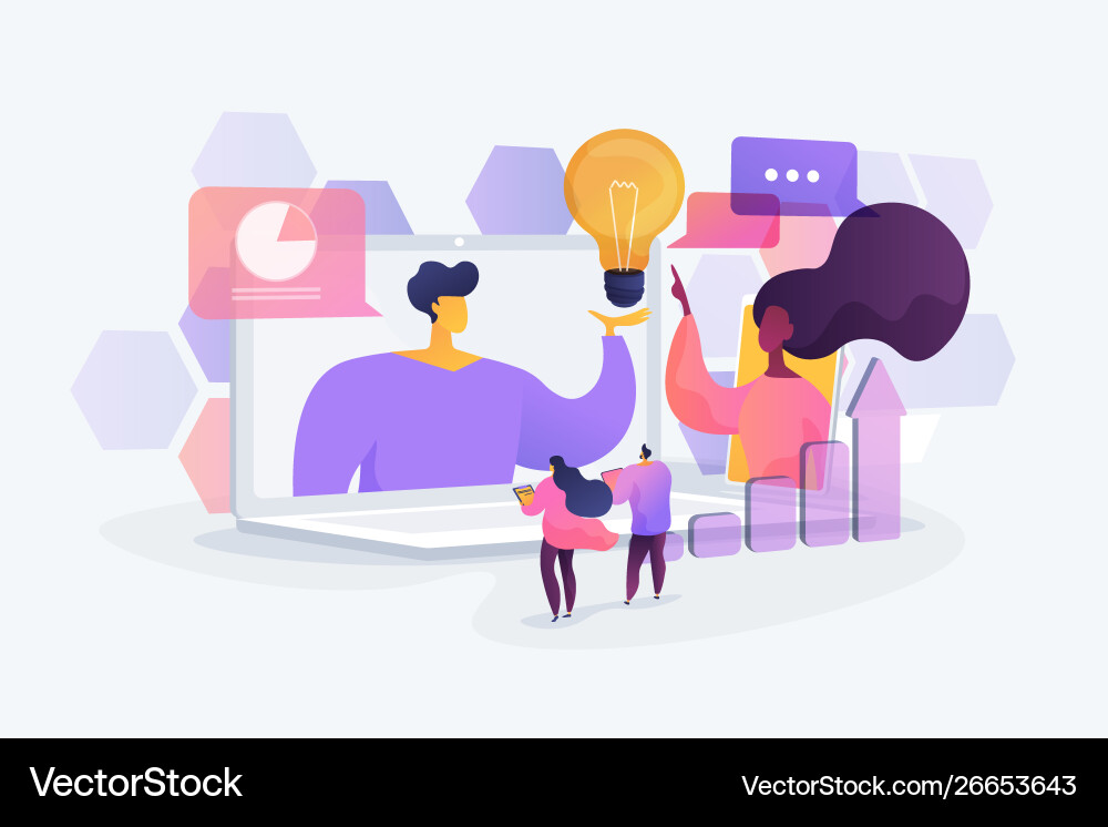 Online conference concept Royalty Free Vector Image