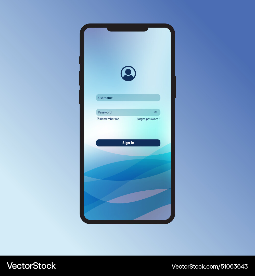 Ui secure sign in window design abstract Vector Image