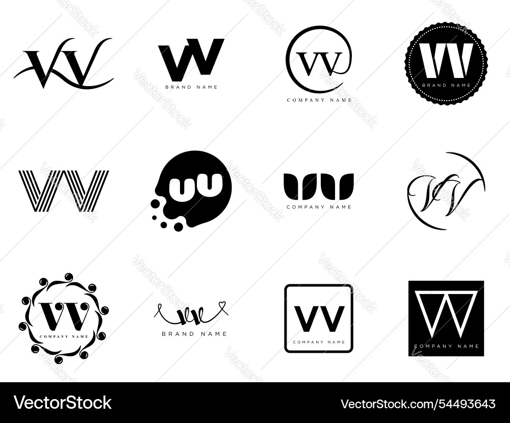 Vv logo company template letter v and logotype Vector Image