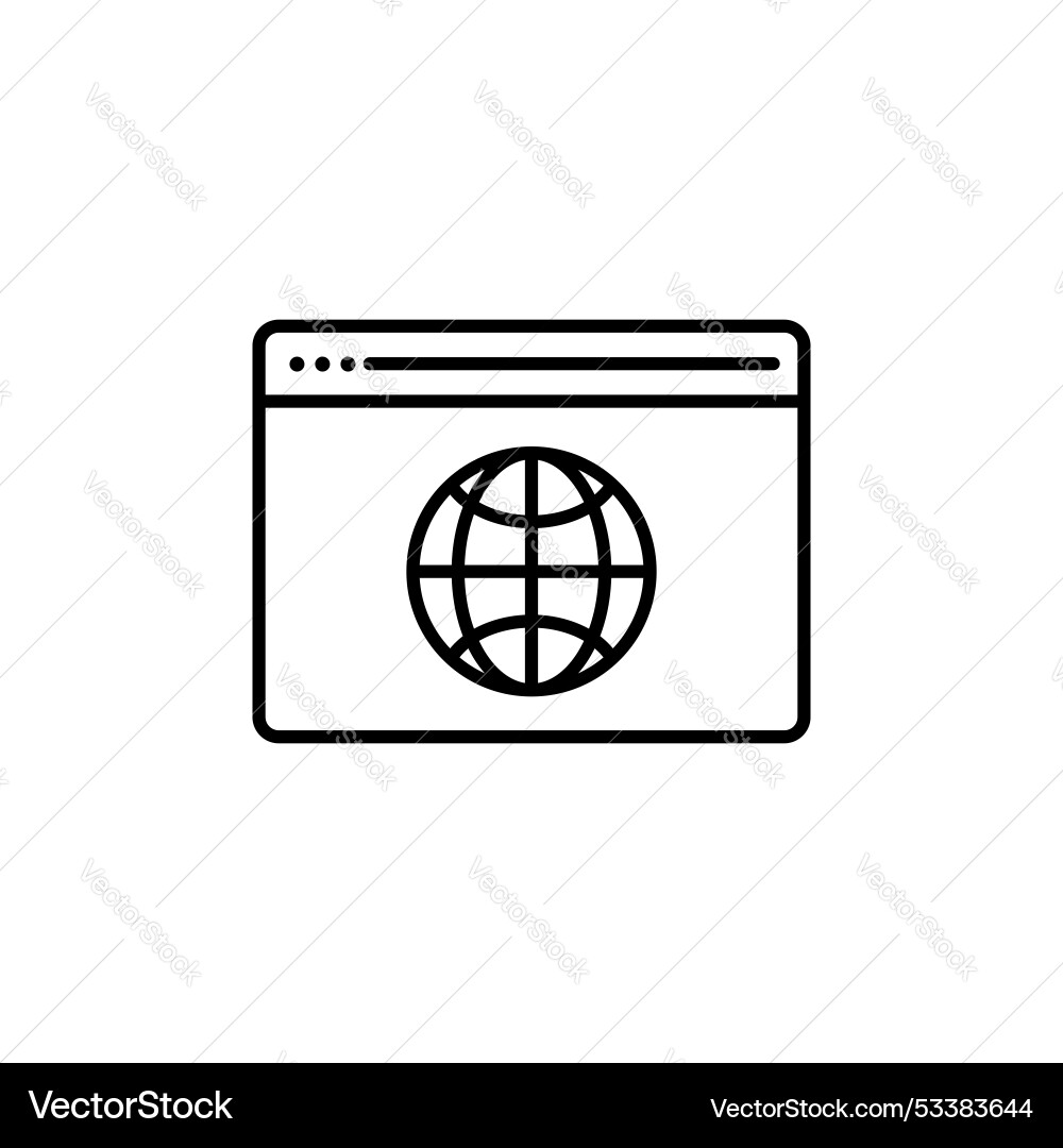 Browser icon set visit website webpage symbol Vector Image