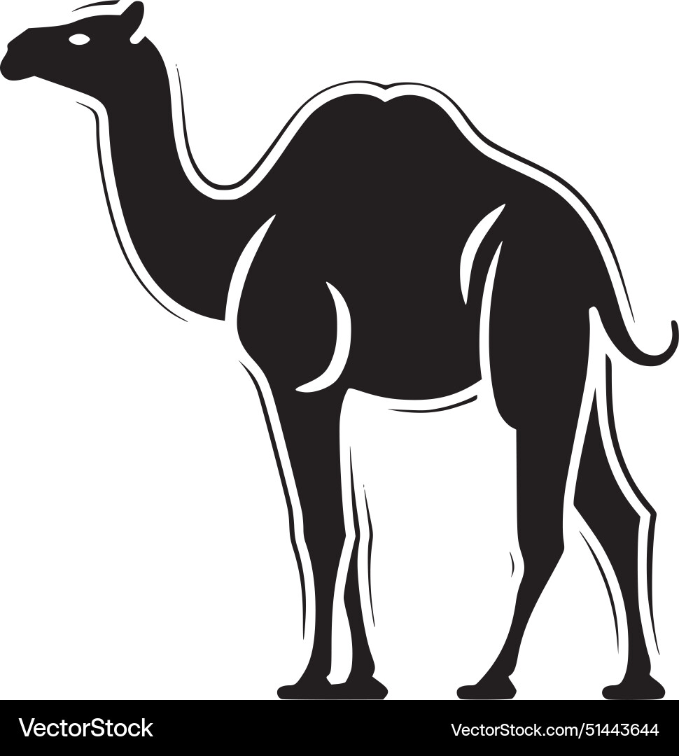 Camel - minimalist and flat logo Royalty Free Vector Image