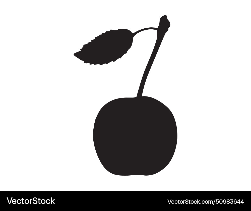 Cherry silhouette art Royalty Free Vector Image