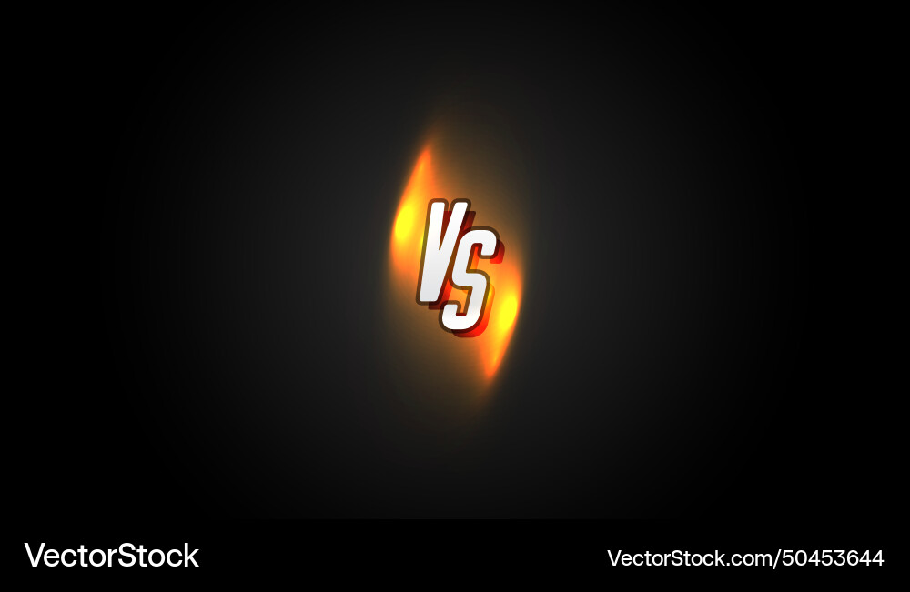 Dark black versus vs poster with shiny light Vector Image