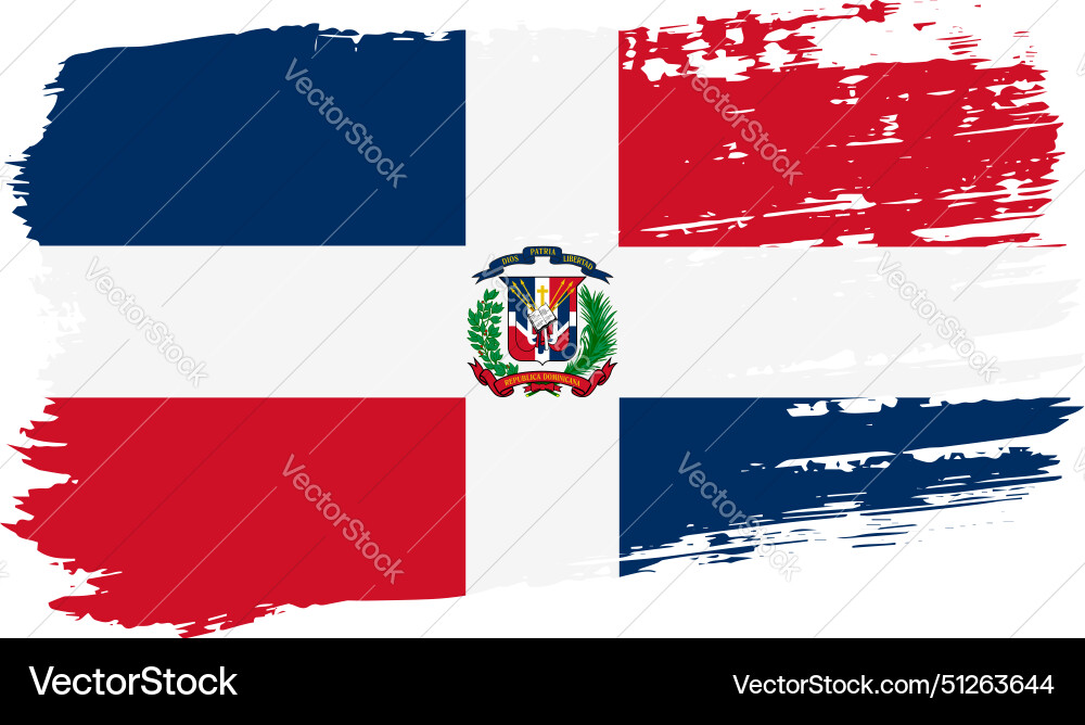 Dominican republic flag wide brush stroke Vector Image