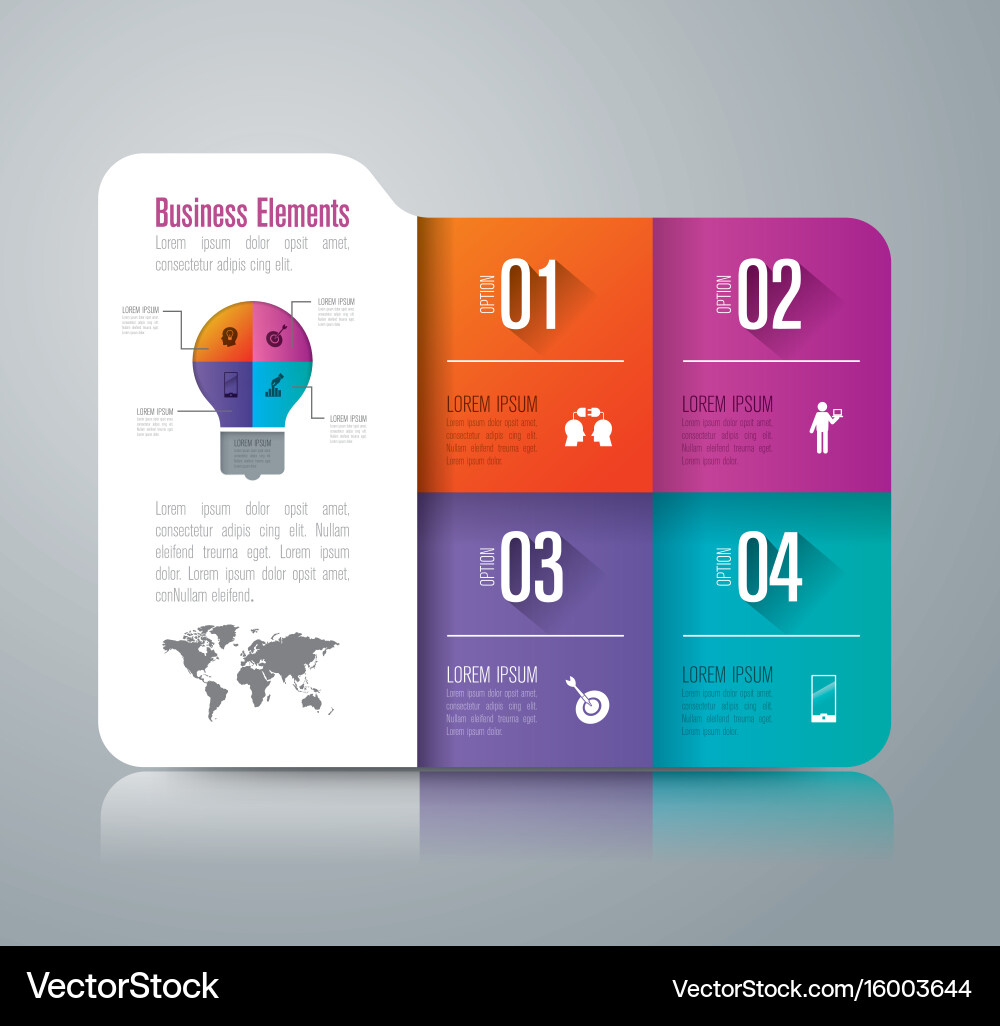 Folder infographics design with 4 options Vector Image