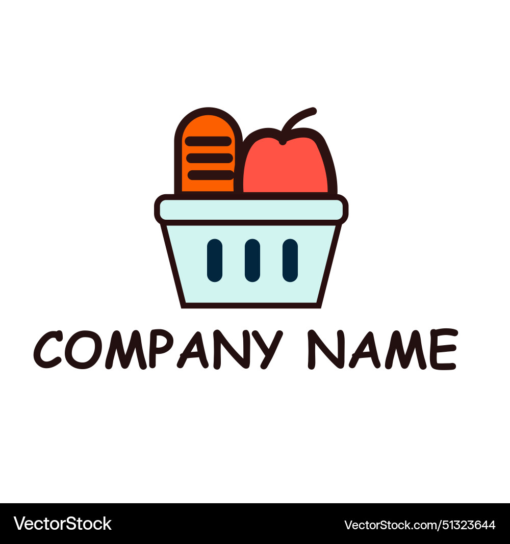 Grocery shop logo design Royalty Free Vector Image
