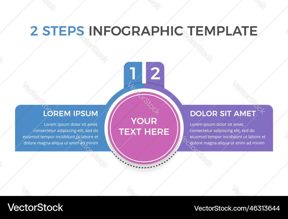 Infographic template with 2 steps Royalty Free Vector Image