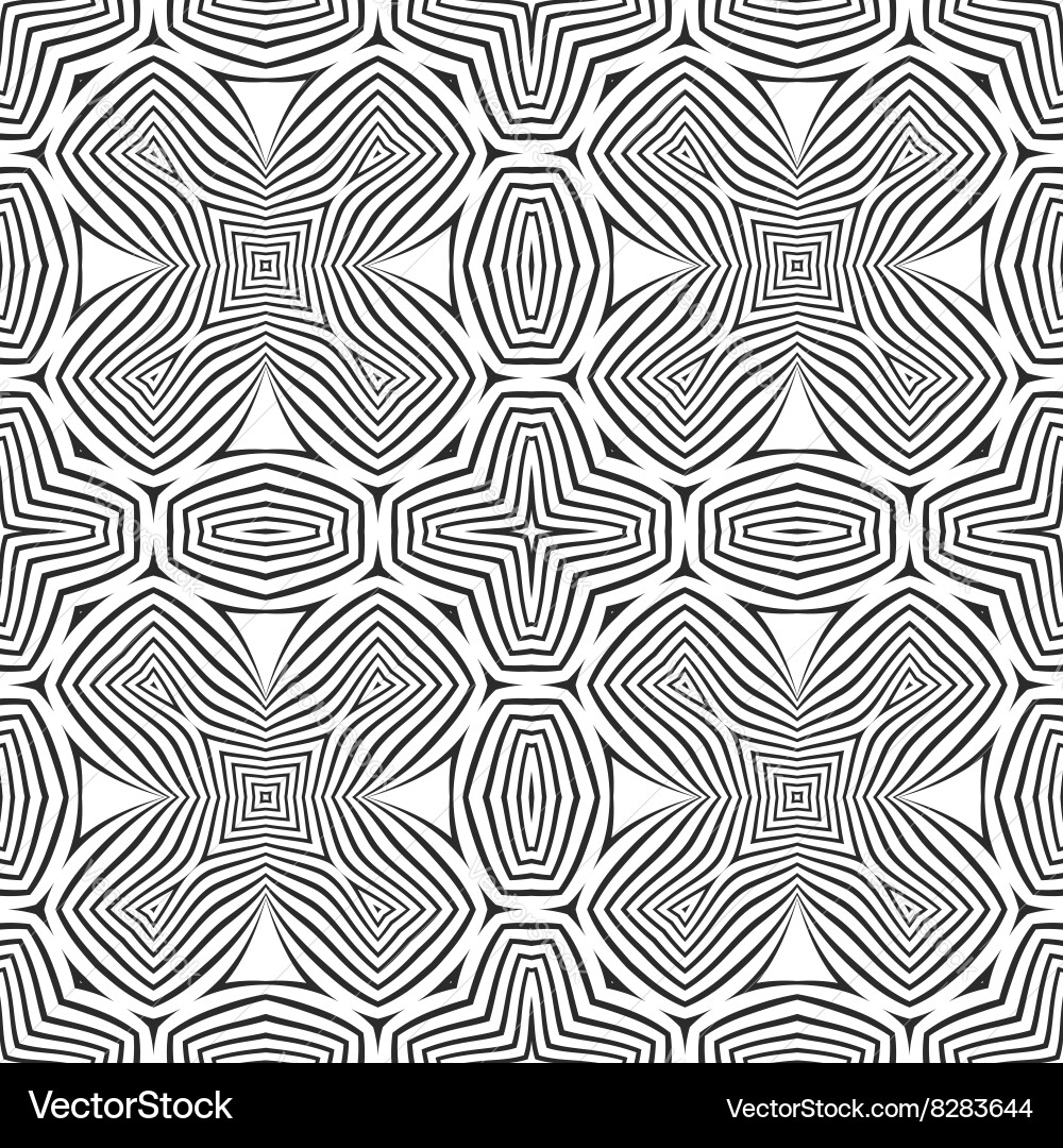 Optical art abstract cross seamless deco pattern Vector Image