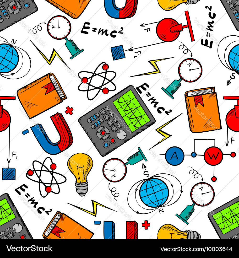 Physics science seamless pattern background Vector Image