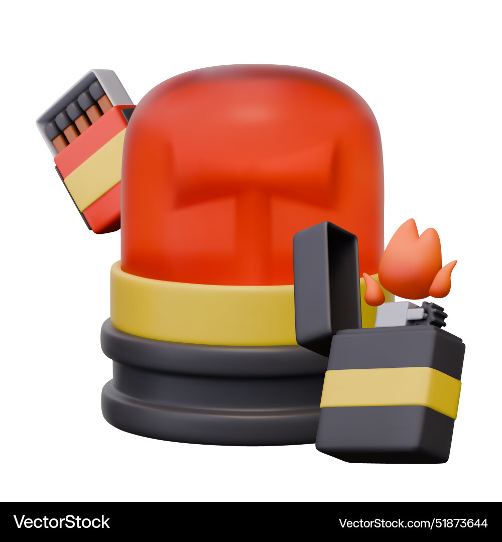 Red flashing beacon lighter with fire box Vector Image