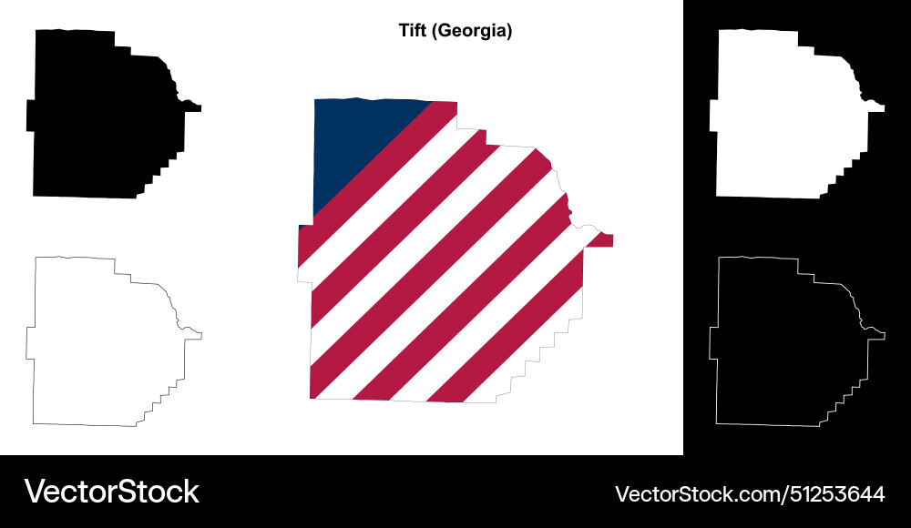 Tift outline map Royalty Free Vector Image - VectorStock