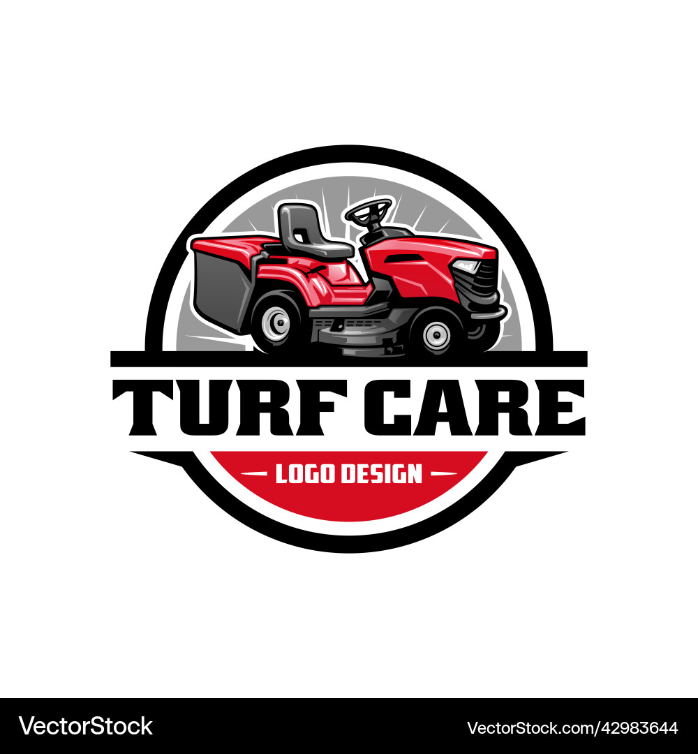 Turf and lawn mower logo Royalty Free Vector Image