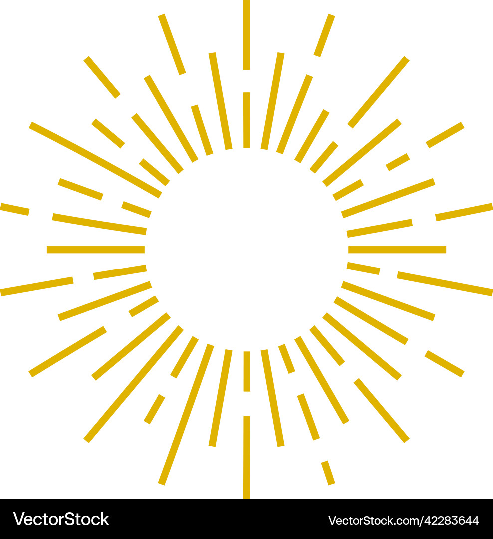 Yellow sun shine vintage round sunbeam frrame Vector Image