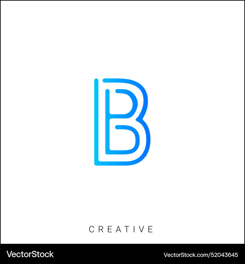 B creative latter logo design by custom branding Vector Image