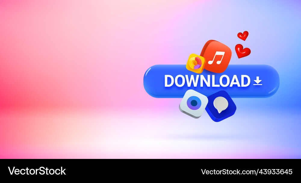 Downloading new applications concept 3d banner Vector Image