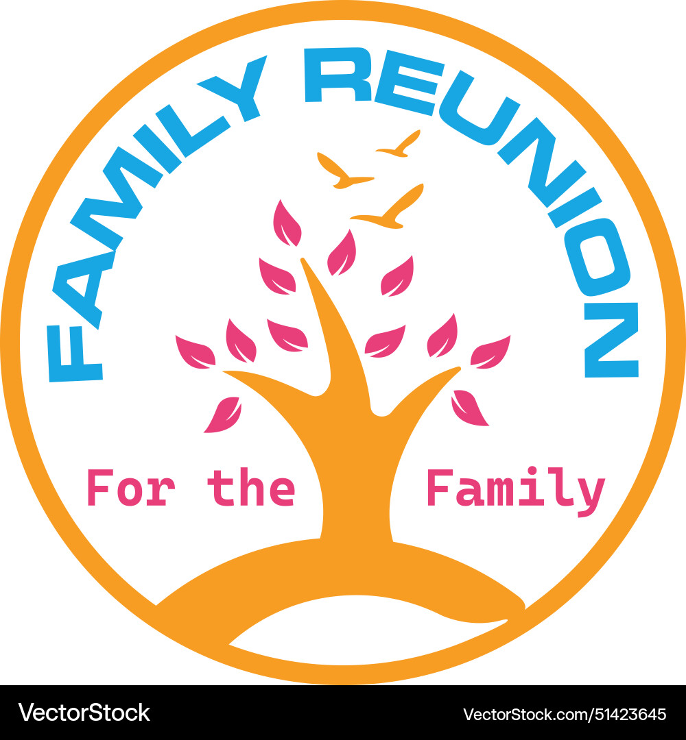 Family reunion tree logo design Royalty Free Vector Image