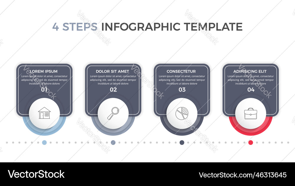 Infographic template with 4 steps Royalty Free Vector Image