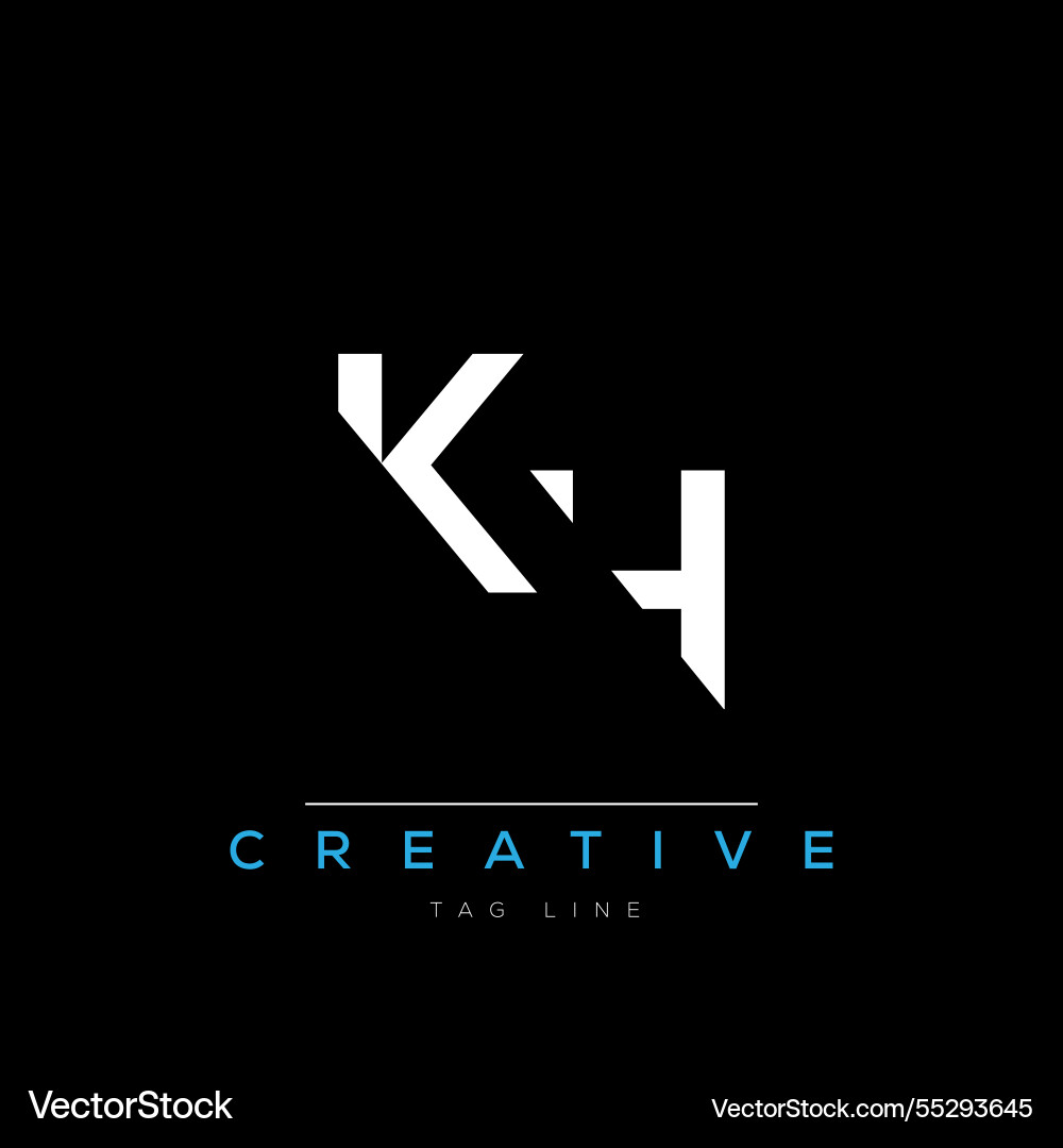 Kh creative monogram logo Royalty Free Vector Image