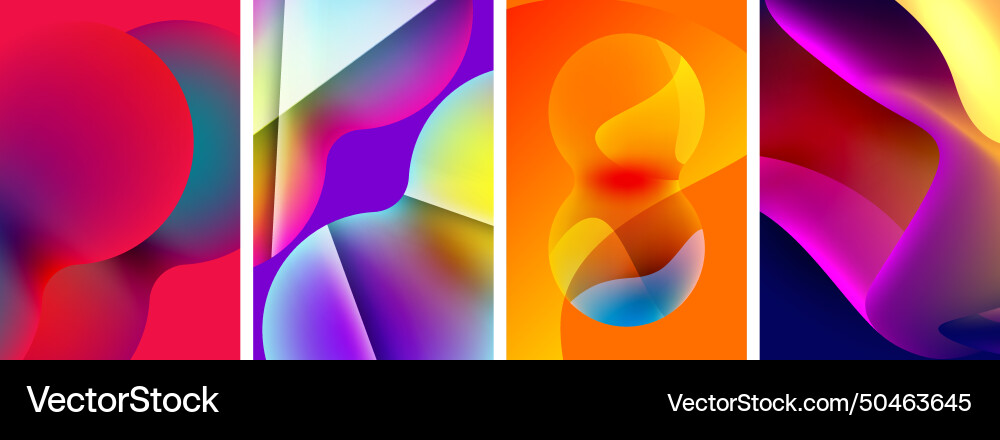 Liquid abstract shapes with gradient colors Vector Image