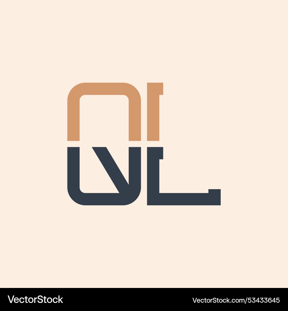 Modern ql letter logo design creative Royalty Free Vector