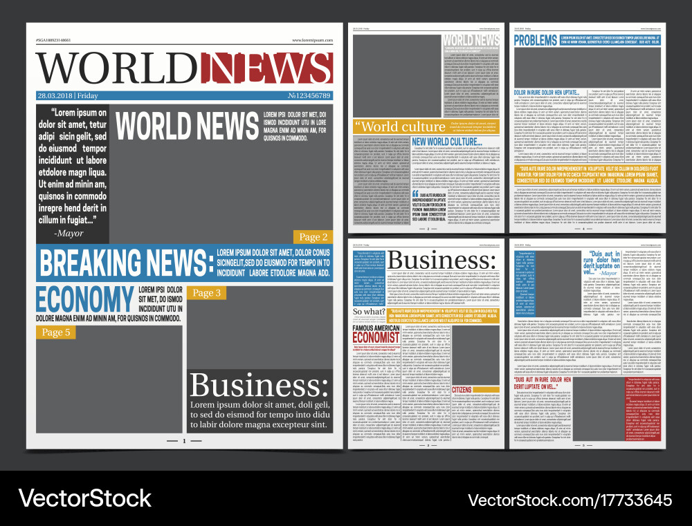 Newspaper headlines template realistic poster Vector Image