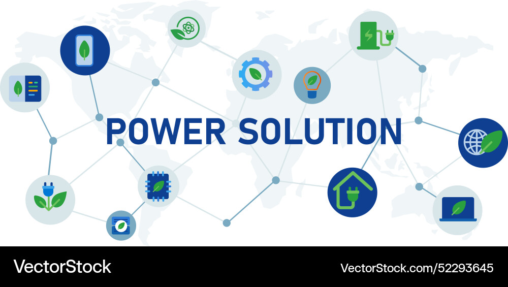 Power solution electricity electric renewable Vector Image