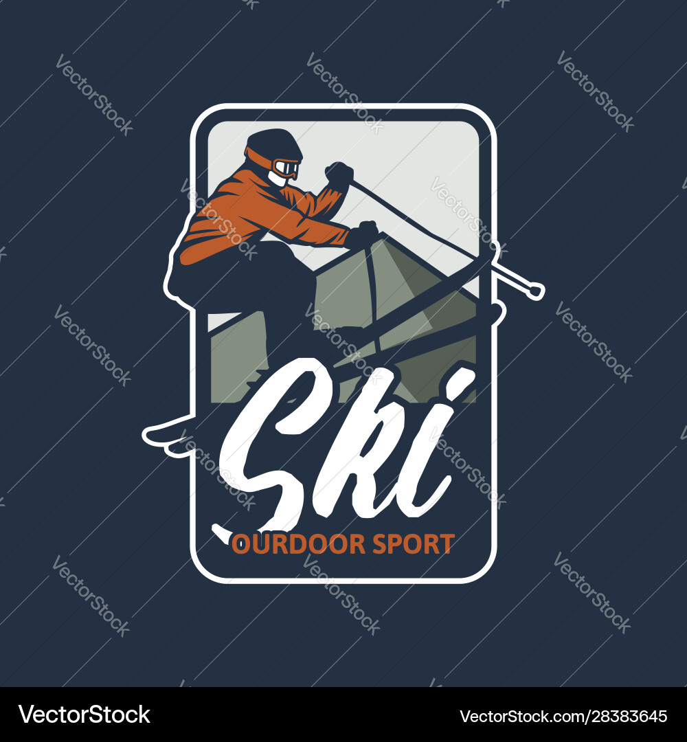 Ski Logo Badge - Winter Sports Royalty Free Vector Image