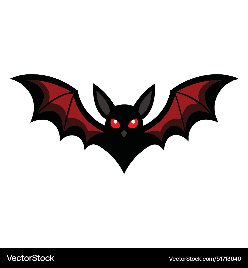 Bat animal isolated flat on white background Vector Image