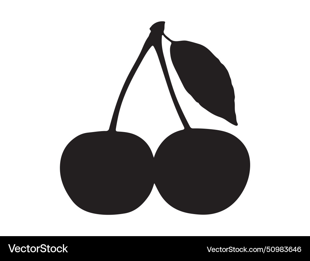 Cherry silhouette art Royalty Free Vector Image