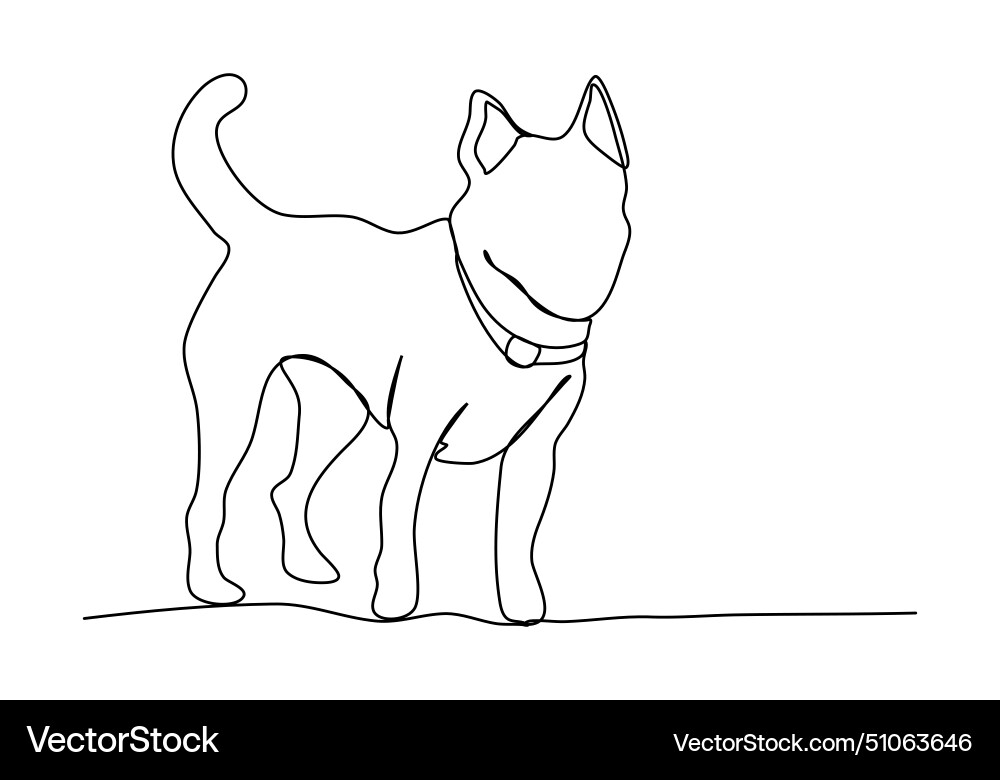 Dog one line drawing Royalty Free Vector Image