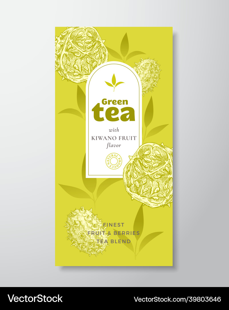 Fruit and berries tea label template abstract Vector Image