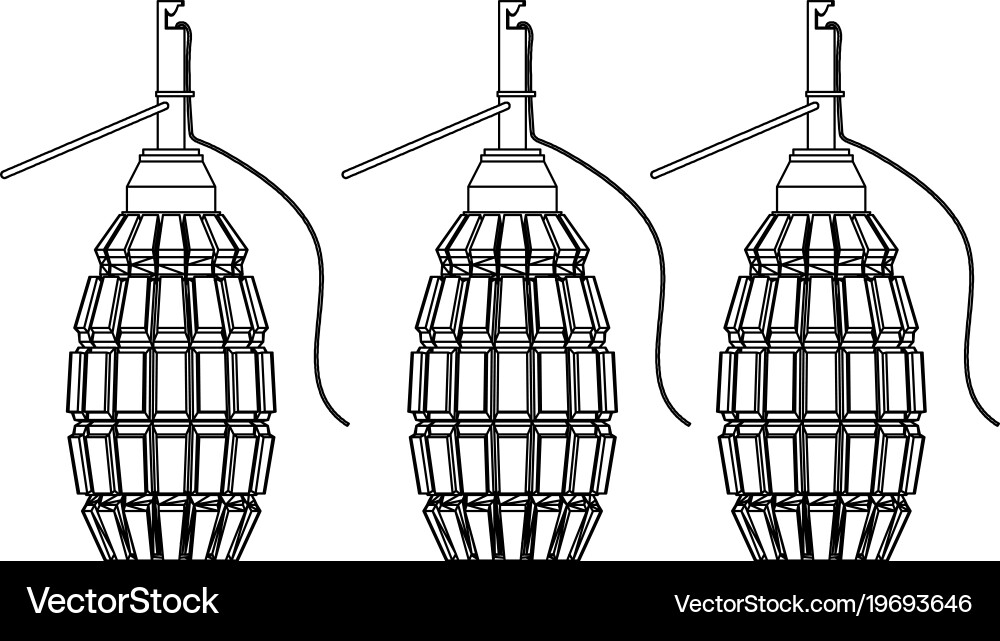 Grenade on white background Royalty Free Vector Image