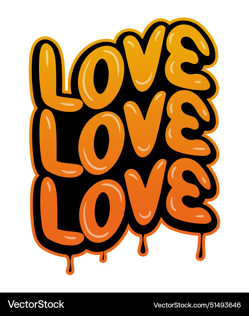 Love graffiti typography art for t shirt design Vector Image