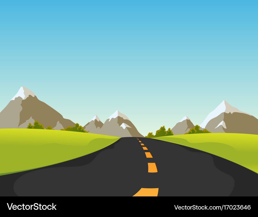 Mountain road Royalty Free Vector Image - VectorStock