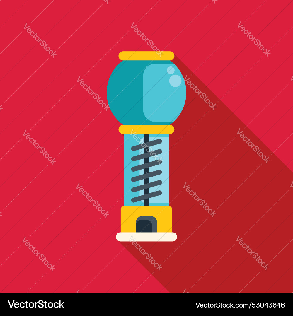 Round capsule gumball dispenser machine icon flat Vector Image