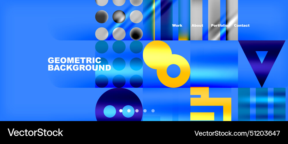 A blue background with geometric shapes Royalty Free Vector