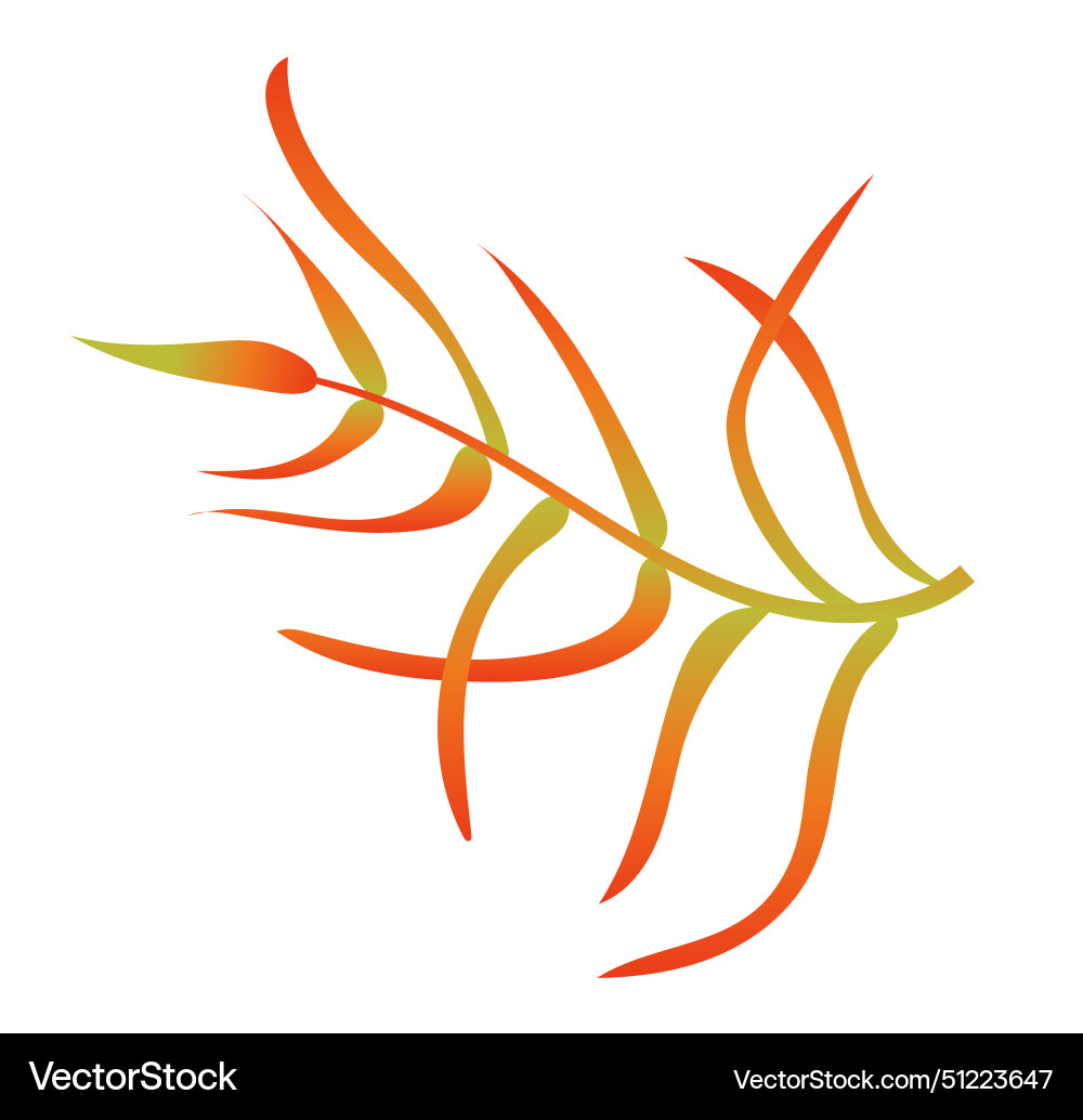 Abstract palm leaf in flat design tropical autumn Vector Image