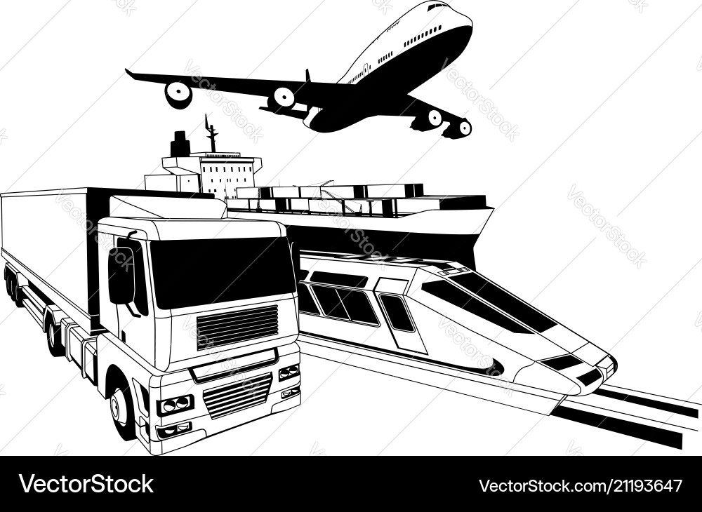 Cargo logistics transport Royalty Free Vector Image