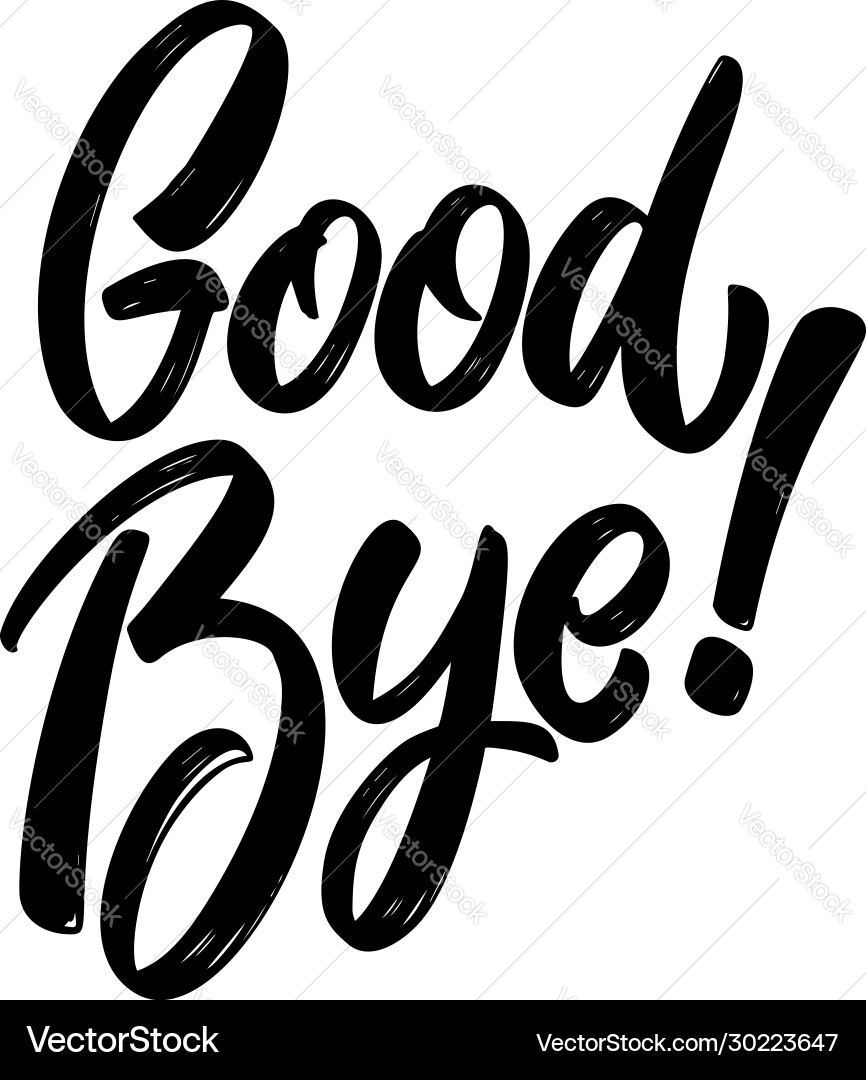 Elegant Farewell Lettering Royalty Free Vector Image