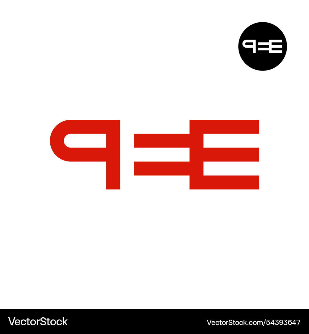 Letter pee logo negative space Royalty Free Vector Image