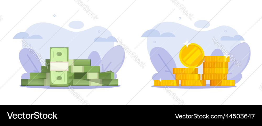 Money pile icon or coins stack heap 3d graphic Vector Image