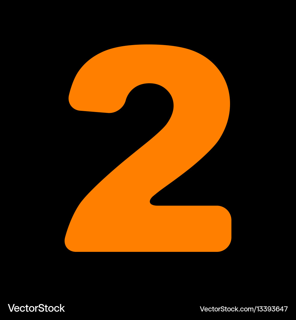 Number 2 sign design template elements orange Vector Image